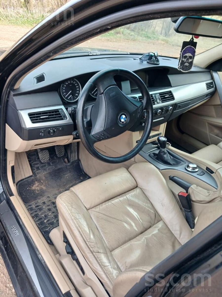 Black BMW 525 2006 in Rezekne, with an engine capacity of 2.50 L and mileage of 272 thousand km for 3700 €, photo 5 on AUTOMOTO.COM.LV