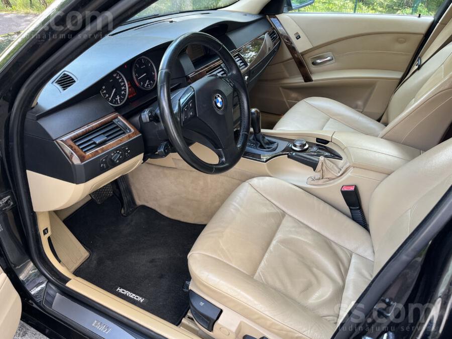 Black BMW 525 2006 in Dobele, with an engine capacity of 2.50 L and mileage of 374 thousand km for 3900 €, photo 17 on AUTOMOTO.COM.LV