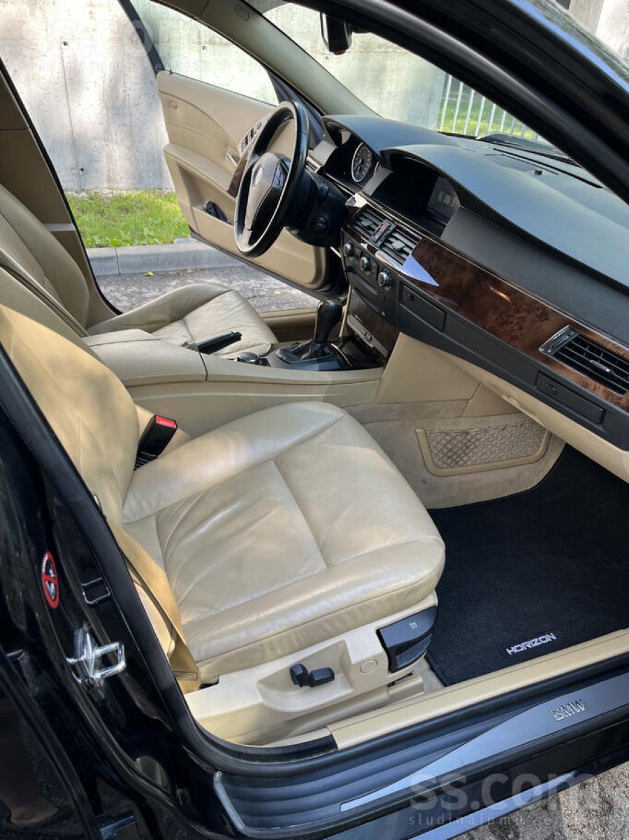 Black BMW 525 2006 in Dobele, with an engine capacity of 2.50 L and mileage of 374 thousand km for 3900 €, photo 19 on AUTOMOTO.COM.LV