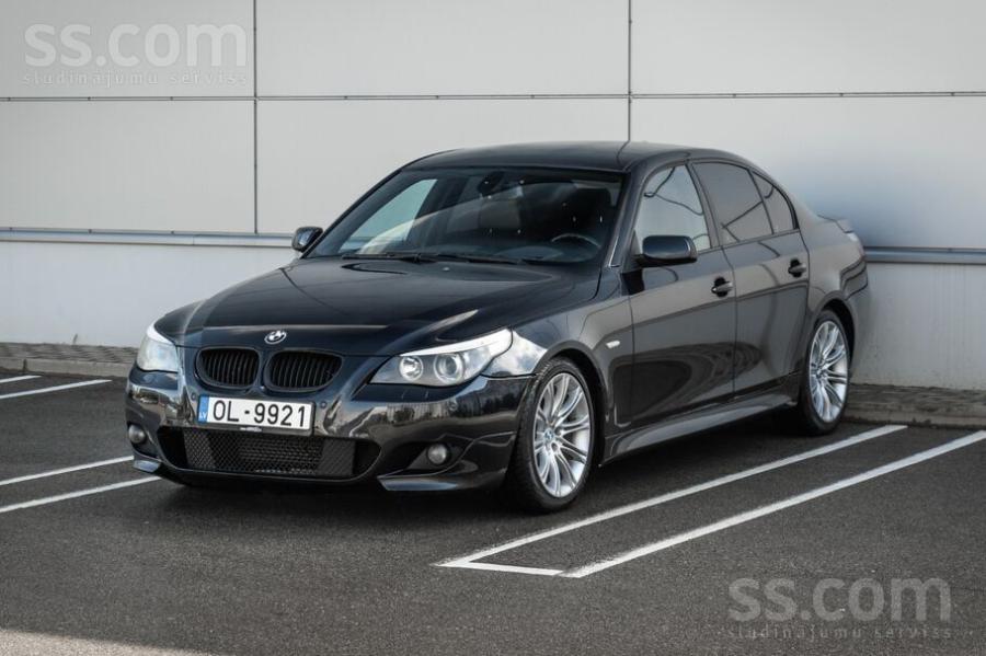 Black BMW 525 2007 in Riga, with an engine capacity of 2.50 L and mileage of 334 thousand km for 5990 €, photo 1 on AUTOMOTO.COM.LV