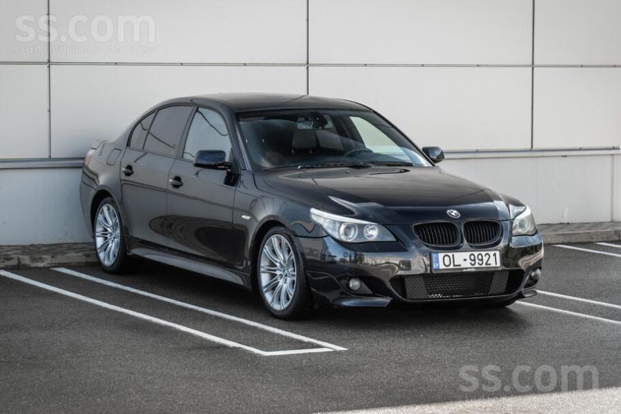 Black BMW 525 2007 in Riga, with an engine capacity of 2.50 L and mileage of 334 thousand km for 5990 €, photo 4 on AUTOMOTO.COM.LV