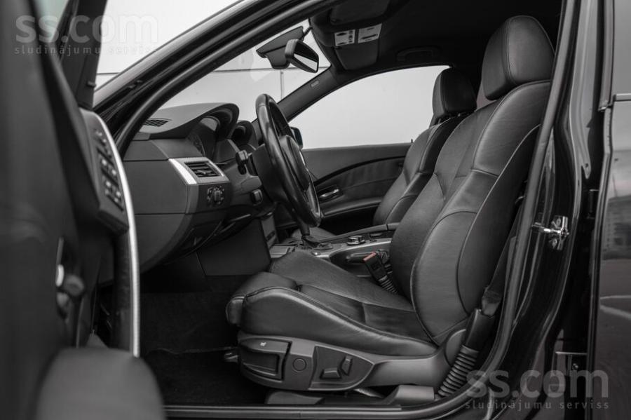 Black BMW 525 2007 in Riga, with an engine capacity of 2.50 L and mileage of 334 thousand km for 5990 €, photo 8 on AUTOMOTO.COM.LV