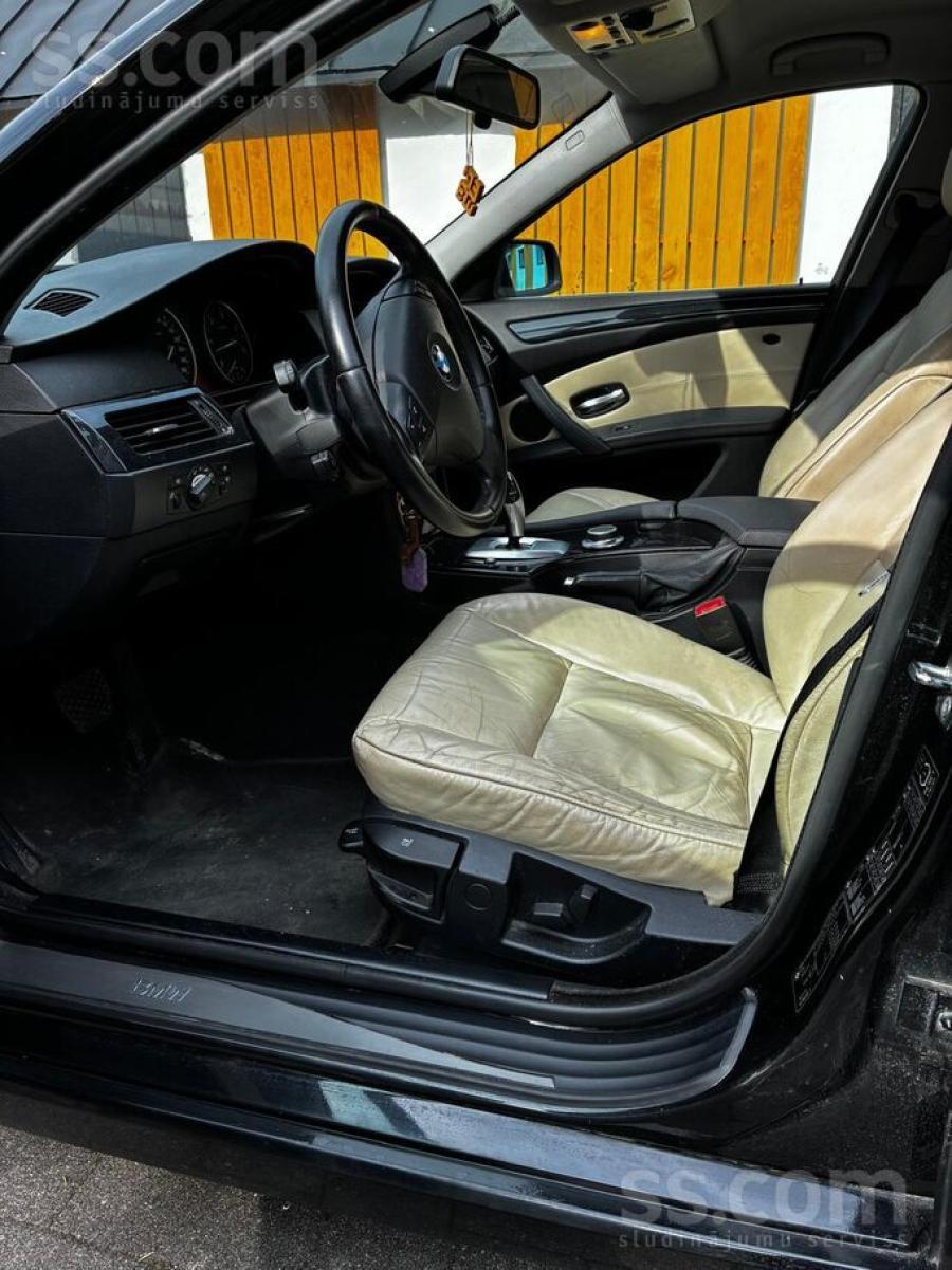 Black BMW 525 2008 in Jurmala, with an engine capacity of 3.00 L and mileage of 398 thousand km for 4450 €, photo 7 on AUTOMOTO.COM.LV