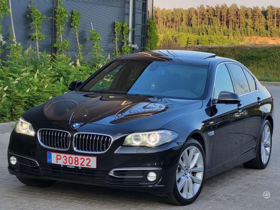 Black BMW 525 2014 in Vilnius, with an engine capacity of 2.00 L and mileage of 340 thousand km for 11950 €, photo 6 on AUTOMOTO.COM.LV