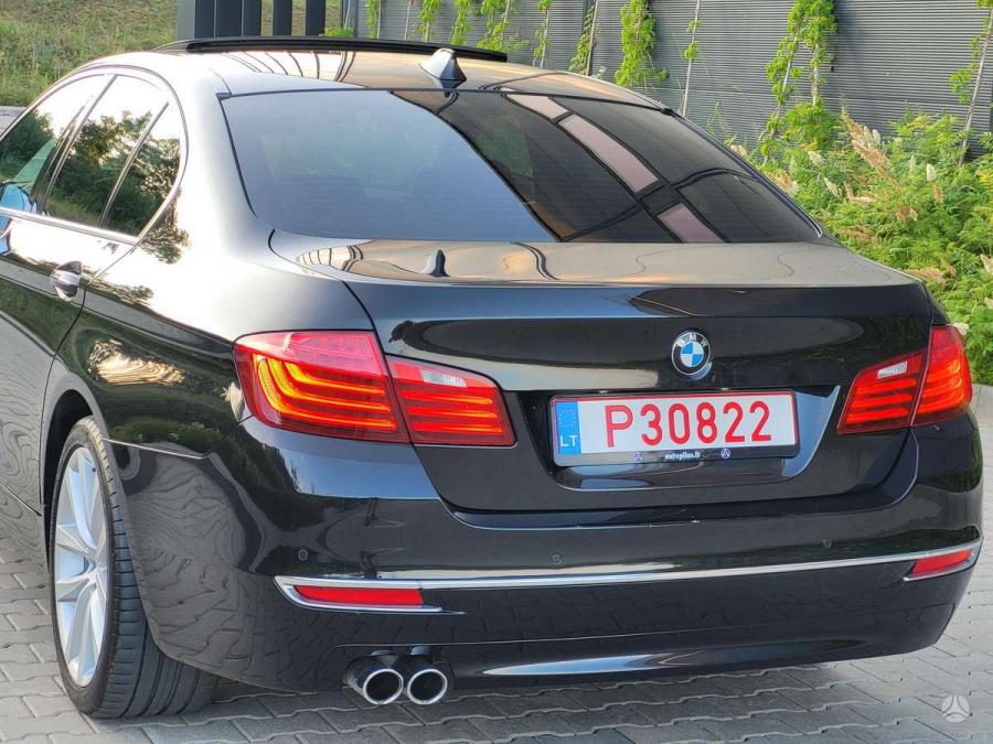 Black BMW 525 2014 in Vilnius, with an engine capacity of 2.00 L and mileage of 340 thousand km for 11950 €, photo 15 on AUTOMOTO.COM.LV