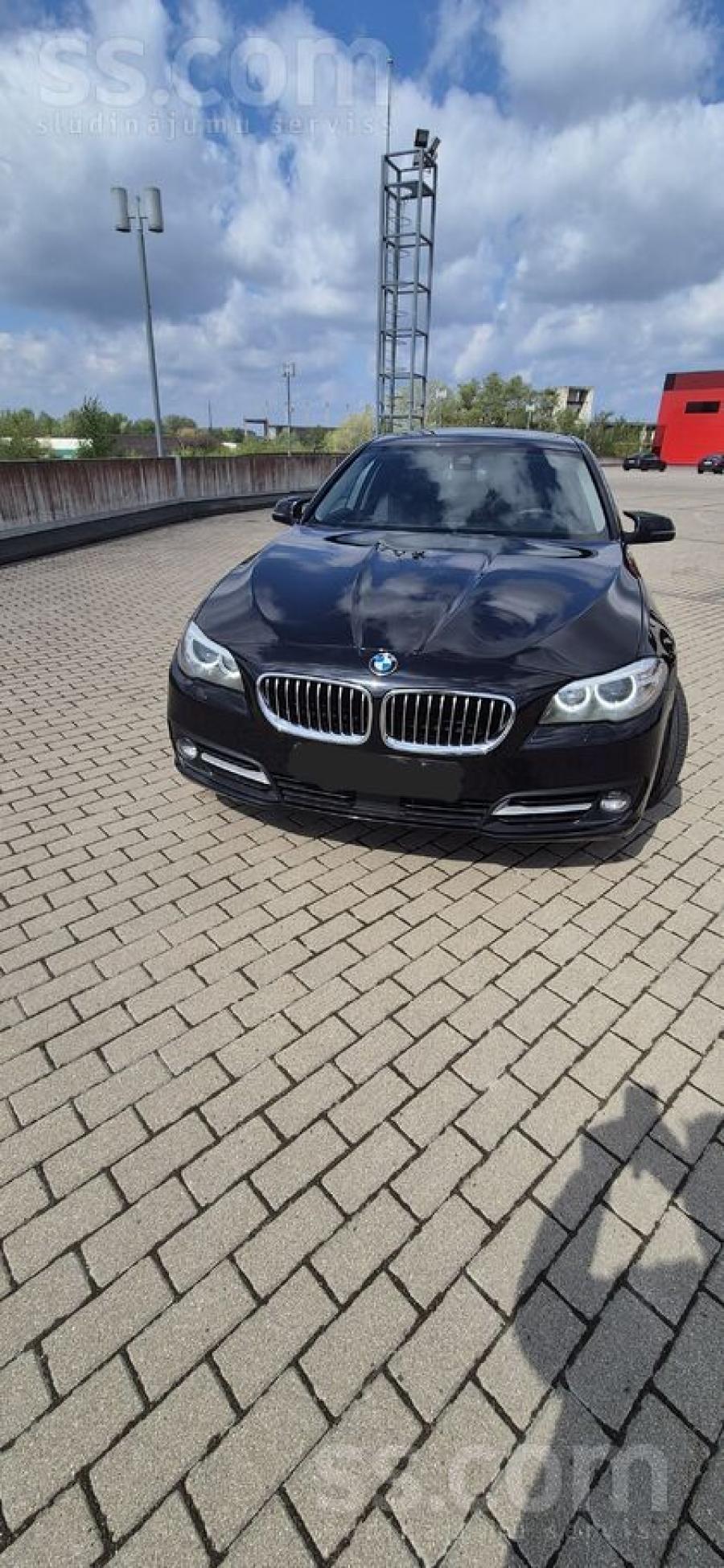 Black BMW 525 2016 in Riga, with an engine capacity of 2.00 L and mileage of 190 thousand km for 14000 €, photo 1 on AUTOMOTO.COM.LV
