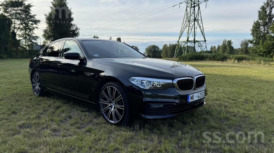 Black BMW 525 2019 in Riga, with an engine capacity of 2.00 L and mileage of 135 thousand km for 19500 €, photo 1 on AUTOMOTO.COM.LV