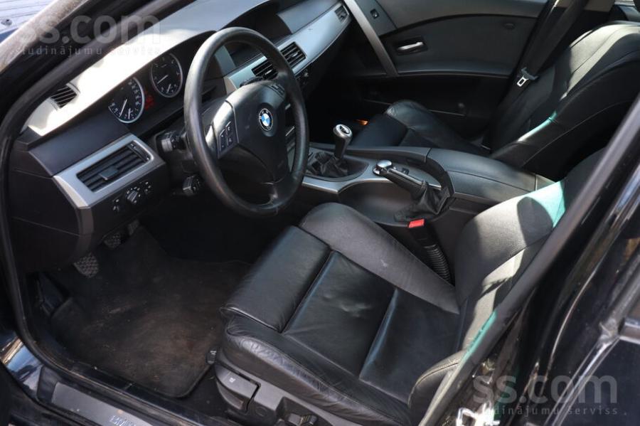 Black BMW 525 2005 in Valmiera, with an engine capacity of 2.50 L and mileage of 0 thousand km for 2700 €, photo 10 on AUTOMOTO.COM.LV