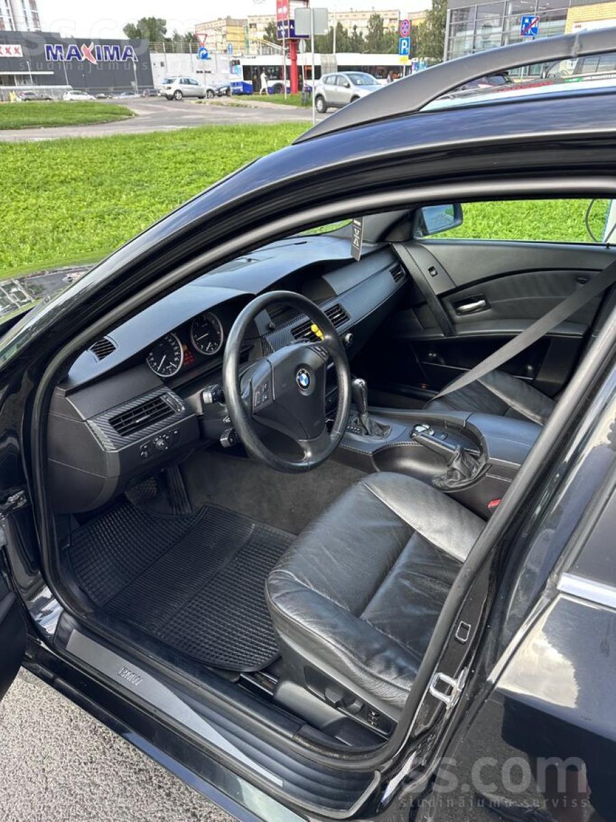 Melns BMW 525 2005 Rīga, ar dzinēja tilpumu 2.50 L un nobraukumu 341 tūkst. km par 3100 €, foto 7 vietnē AUTOMOTO.COM.LV