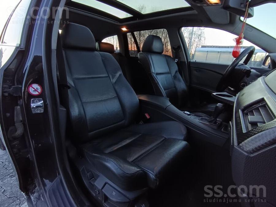 Black BMW 525 2005 in Riga, with an engine capacity of 2.50 L and mileage of 331 thousand km for 2300 €, photo 6 on AUTOMOTO.COM.LV