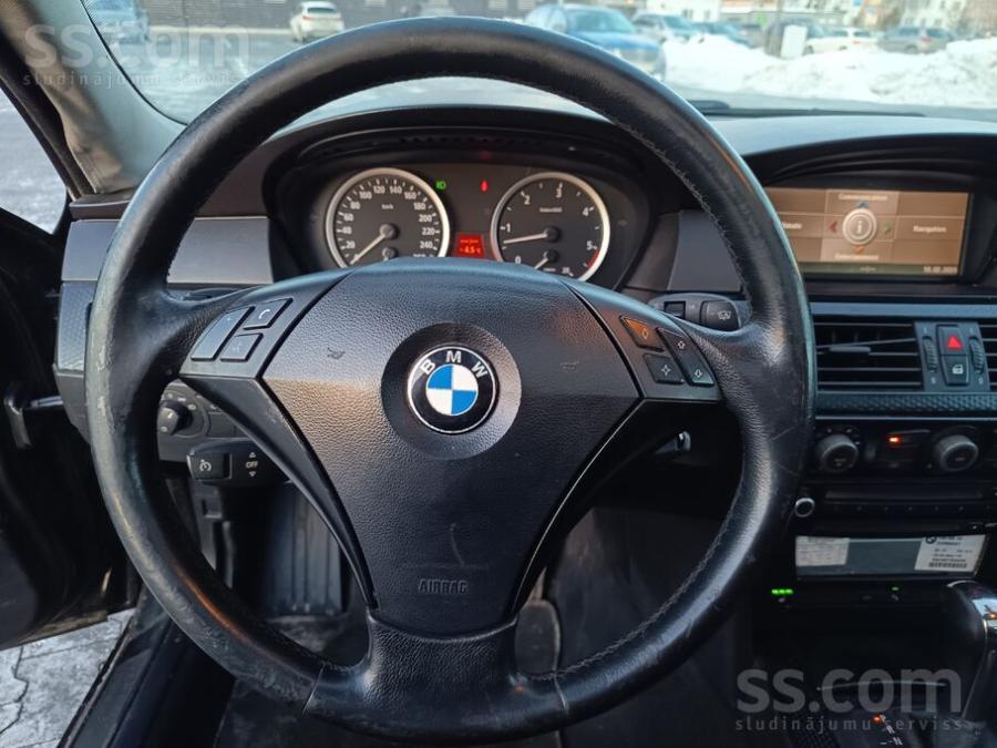 Black BMW 525 2005 in Riga, with an engine capacity of 2.50 L and mileage of 331 thousand km for 2300 €, photo 14 on AUTOMOTO.COM.LV