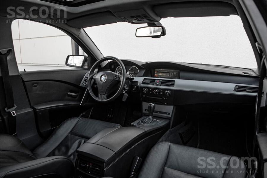 Black BMW 525 2006 in Riga, with an engine capacity of 2.50 L and mileage of 0 thousand km for 3552 €, photo 13 on AUTOMOTO.COM.LV