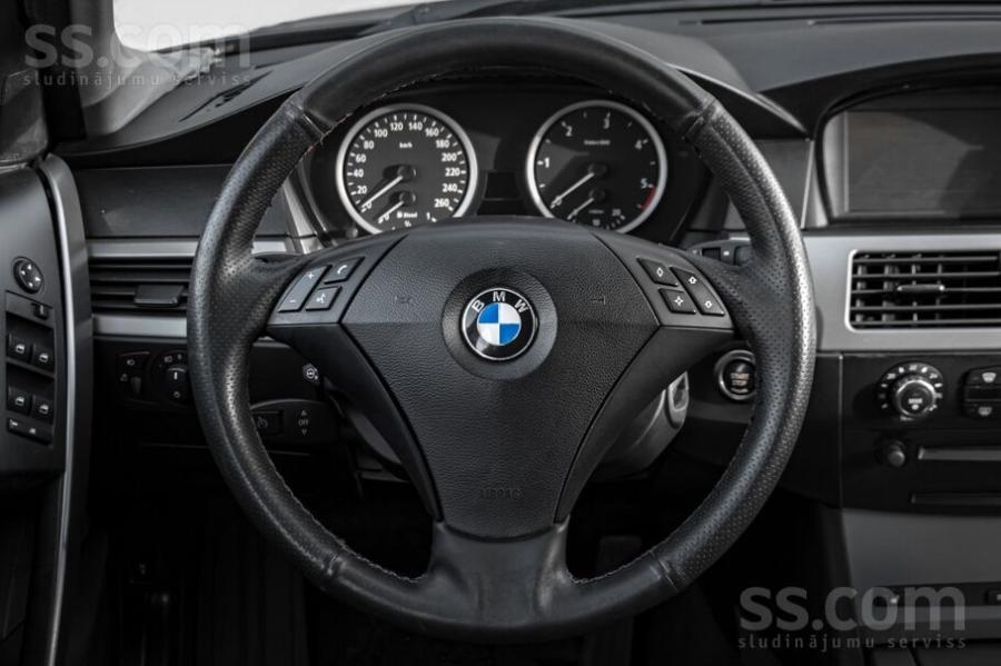 Black BMW 525 2006 in Riga, with an engine capacity of 2.50 L and mileage of 0 thousand km for 3552 €, photo 20 on AUTOMOTO.COM.LV