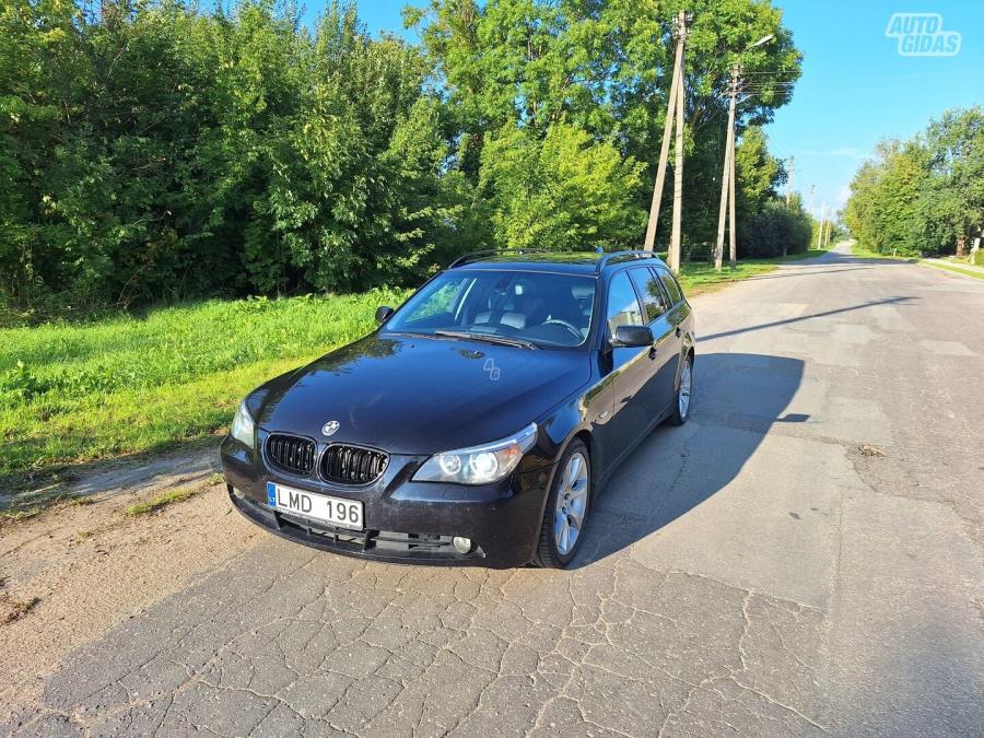 Black BMW 525 2006 in Pasvalys, with an engine capacity of 2.50 L and mileage of 421 thousand km for 2850 €, photo 1 on AUTOMOTO.COM.LV