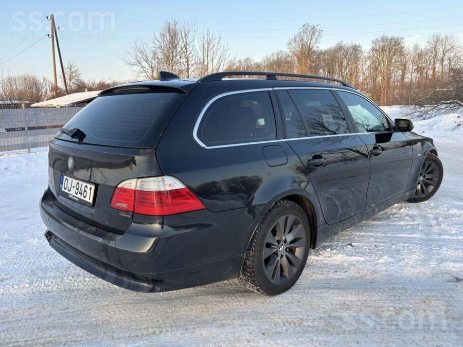 Black BMW 525 2007 in Bauska, with an engine capacity of 2.50 L and mileage of 444 thousand km for 3150 €, photo 6 on AUTOMOTO.COM.LV