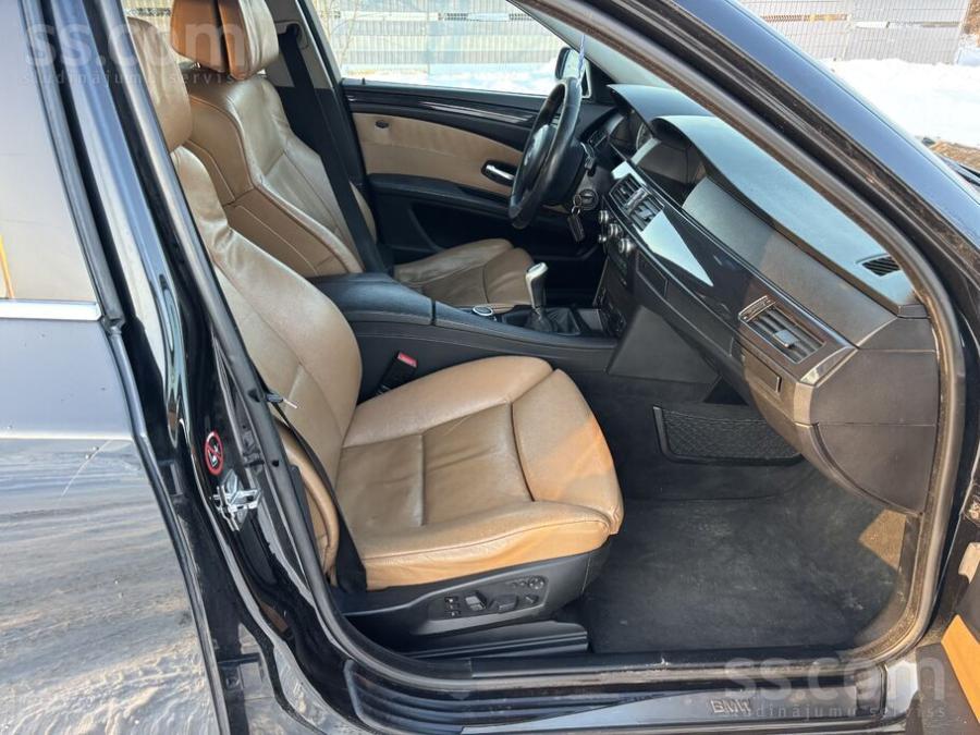 Black BMW 525 2007 in Bauska, with an engine capacity of 2.50 L and mileage of 444 thousand km for 3150 €, photo 26 on AUTOMOTO.COM.LV