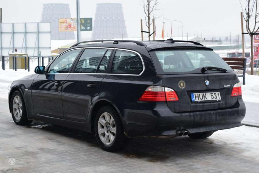 Black BMW 525 2007 in Vilnius, with an engine capacity of 2.99 L and mileage of 485 thousand km for 3450 €, photo 6 on AUTOMOTO.COM.LV