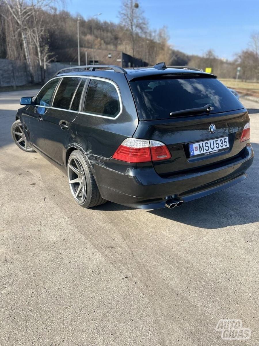 Black BMW 525 2007 in Kaunas, with an engine capacity of 3.00 L and mileage of 377 thousand km for 4350 €, photo 6 on AUTOMOTO.COM.LV