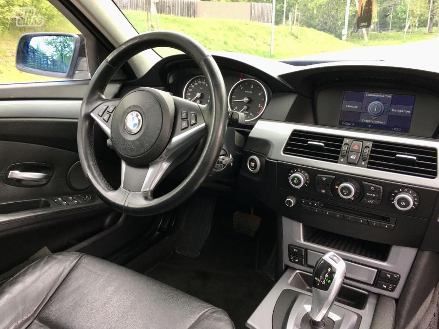 Black BMW 525 2007 in Vilnius, with an engine capacity of 3.00 L and mileage of 410 thousand km for 4950 €, photo 13 on AUTOMOTO.COM.LV