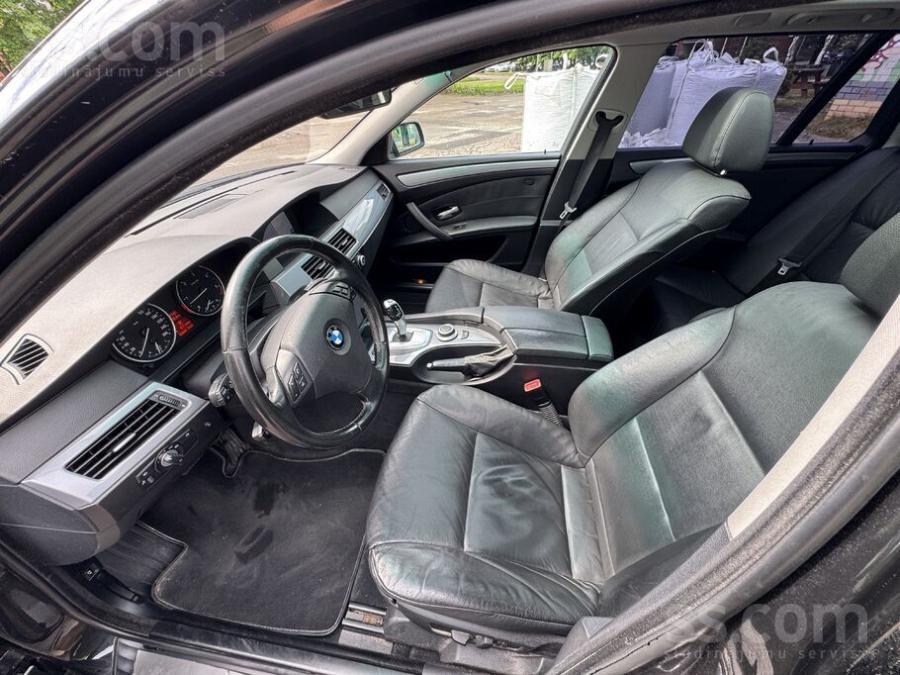 Black BMW 525 2007 in Riga, with an engine capacity of 3.00 L and mileage of 356 thousand km for 4250 €, photo 7 on AUTOMOTO.COM.LV