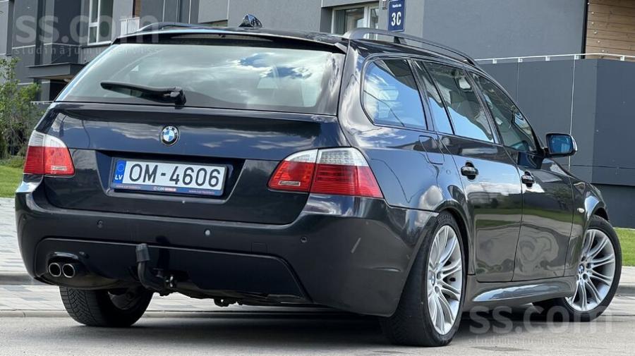 Black BMW 525 2007 in Riga, with an engine capacity of 3.00 L and mileage of 261 thousand km for 5850 €, photo 6 on AUTOMOTO.COM.LV