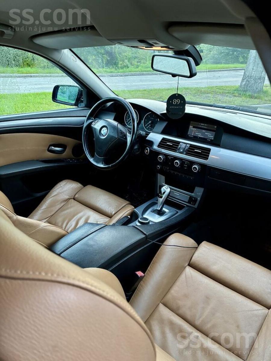 Black BMW 525 2008 in Valka, with an engine capacity of 3.00 L and mileage of 333 thousand km for 3500 €, photo 6 on AUTOMOTO.COM.LV
