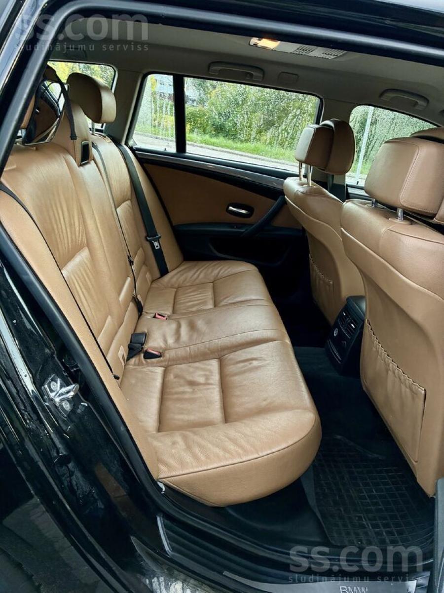 Black BMW 525 2008 in Valka, with an engine capacity of 3.00 L and mileage of 333 thousand km for 3500 €, photo 7 on AUTOMOTO.COM.LV