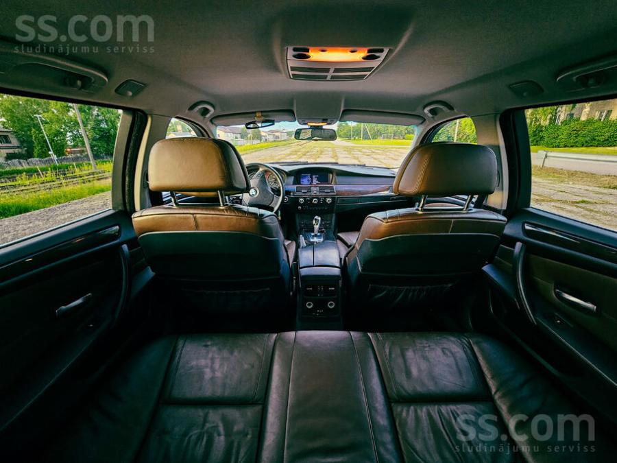 Black BMW 525 2009 in Ventspils, with an engine capacity of 3.00 L and mileage of 360 thousand km for 4695 €, photo 6 on AUTOMOTO.COM.LV