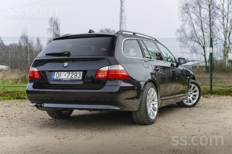 Black BMW 525 2010 in Riga, with an engine capacity of 3.00 L and mileage of 368 thousand km for 7490 €, photo 6 on AUTOMOTO.COM.LV