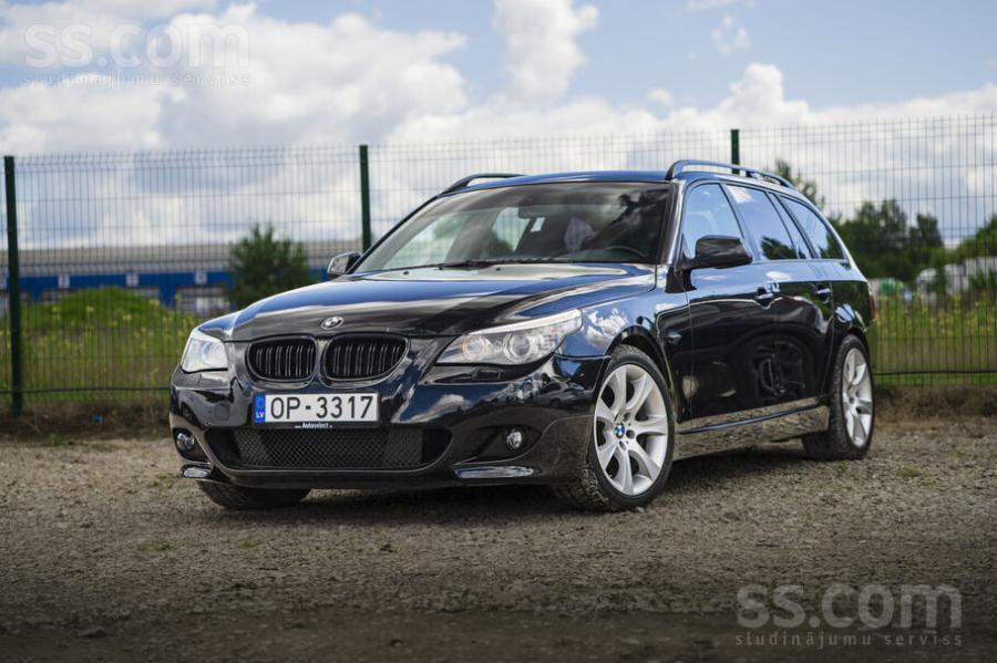 Black BMW 525 2010 in Riga, with an engine capacity of 3.00 L and mileage of 402 thousand km for 7890 €, photo 1 on AUTOMOTO.COM.LV