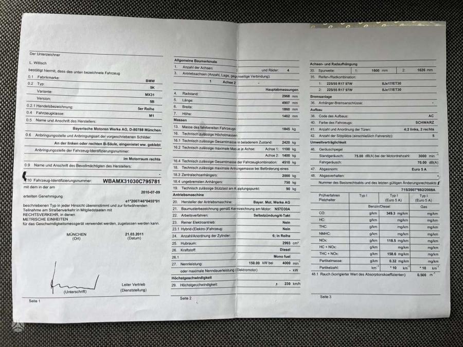 Черный БМВ 525 2011 в Вильнюс, объемом двигателя 2.99 л и пробегом 257 тыс. км за 8450 €, фото 45 на AUTOMOTO.COM.LV