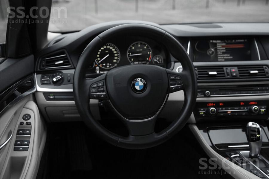 Black BMW 525 2013 in Tukums, with an engine capacity of 2.00 L and mileage of 0 thousand km for 11888 €, photo 24 on AUTOMOTO.COM.LV