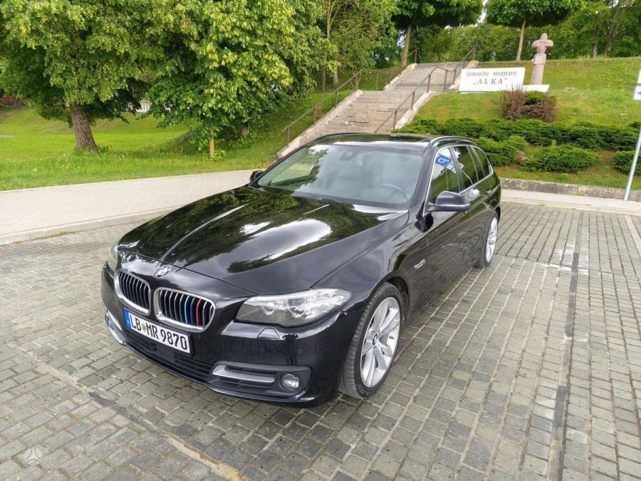 Black BMW 525 2015 in Telschi, with an engine capacity of 2.00 L and mileage of 186 thousand km for 12700 €, photo 4 on AUTOMOTO.COM.LV