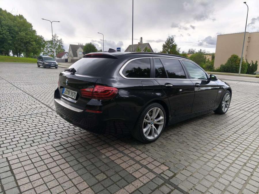 Black BMW 525 2015 in Telschi, with an engine capacity of 2.00 L and mileage of 186 thousand km for 12700 €, photo 11 on AUTOMOTO.COM.LV