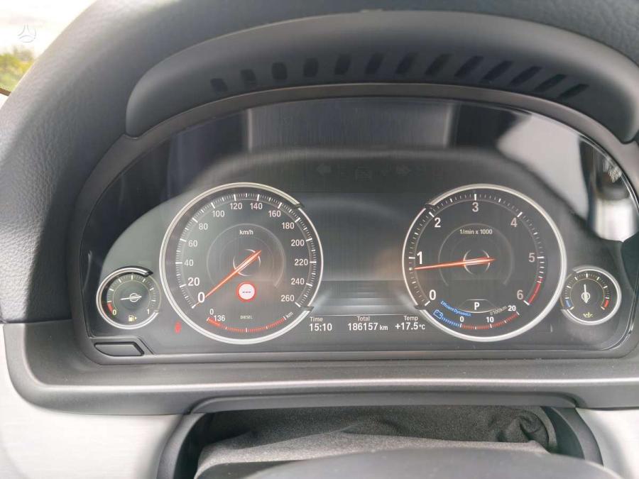 Black BMW 525 2015 in Telschi, with an engine capacity of 2.00 L and mileage of 186 thousand km for 12700 €, photo 17 on AUTOMOTO.COM.LV