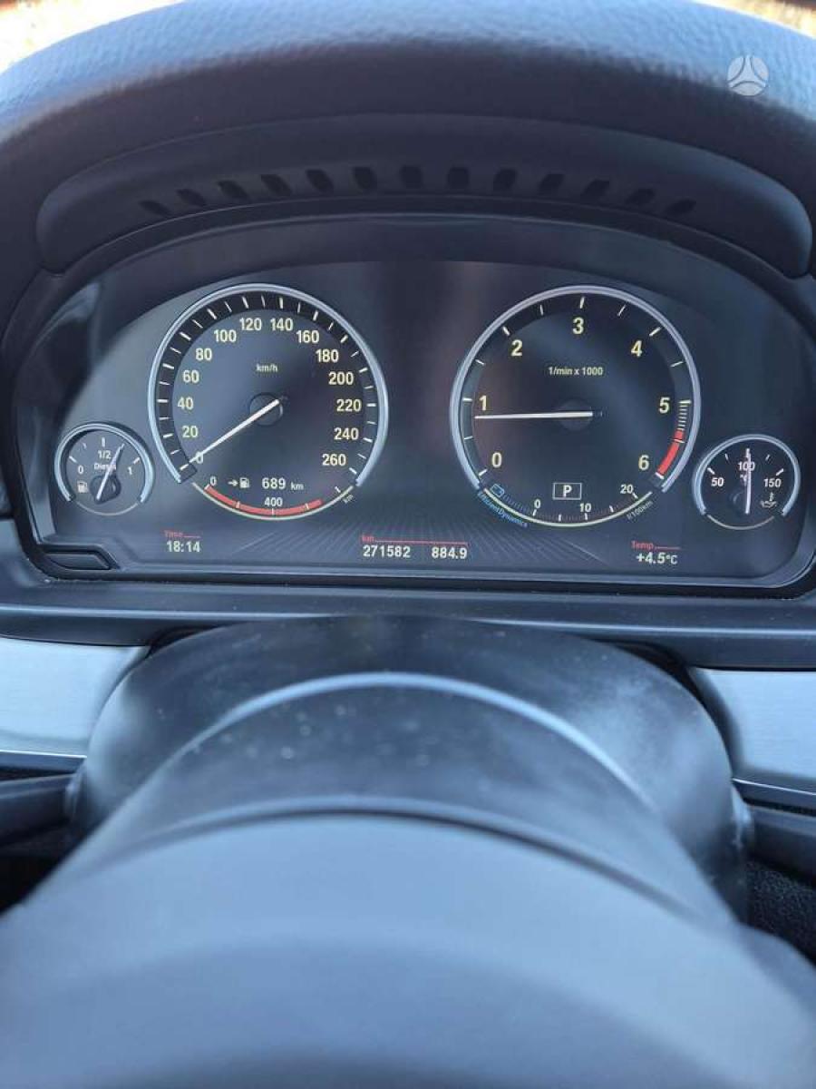 Black BMW 525 2015 in Klaipeda, with an engine capacity of 2.00 L and mileage of 272 thousand km for 11300 €, photo 11 on AUTOMOTO.COM.LV