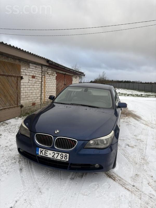 Blue BMW 525 2006 in Saldus, with an engine capacity of 2.50 L and mileage of 400 thousand km for 2600 €, photo 1 on AUTOMOTO.COM.LV