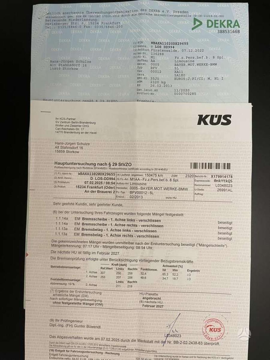 Синий БМВ 525 2013 в Каунас, объемом двигателя 2.00 л и пробегом 159 тыс. км за 10490 €, фото 41 на AUTOMOTO.COM.LV