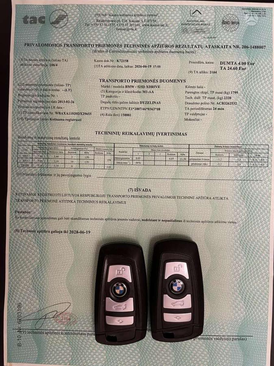 Синий БМВ 525 2013 в Каунас, объемом двигателя 2.00 л и пробегом 159 тыс. км за 10490 €, фото 42 на AUTOMOTO.COM.LV