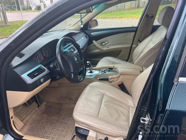 Green BMW 525 2007 in Riga, with an engine capacity of 3.00 L and mileage of 344 thousand km for 3500 €, photo 5 on AUTOMOTO.COM.LV