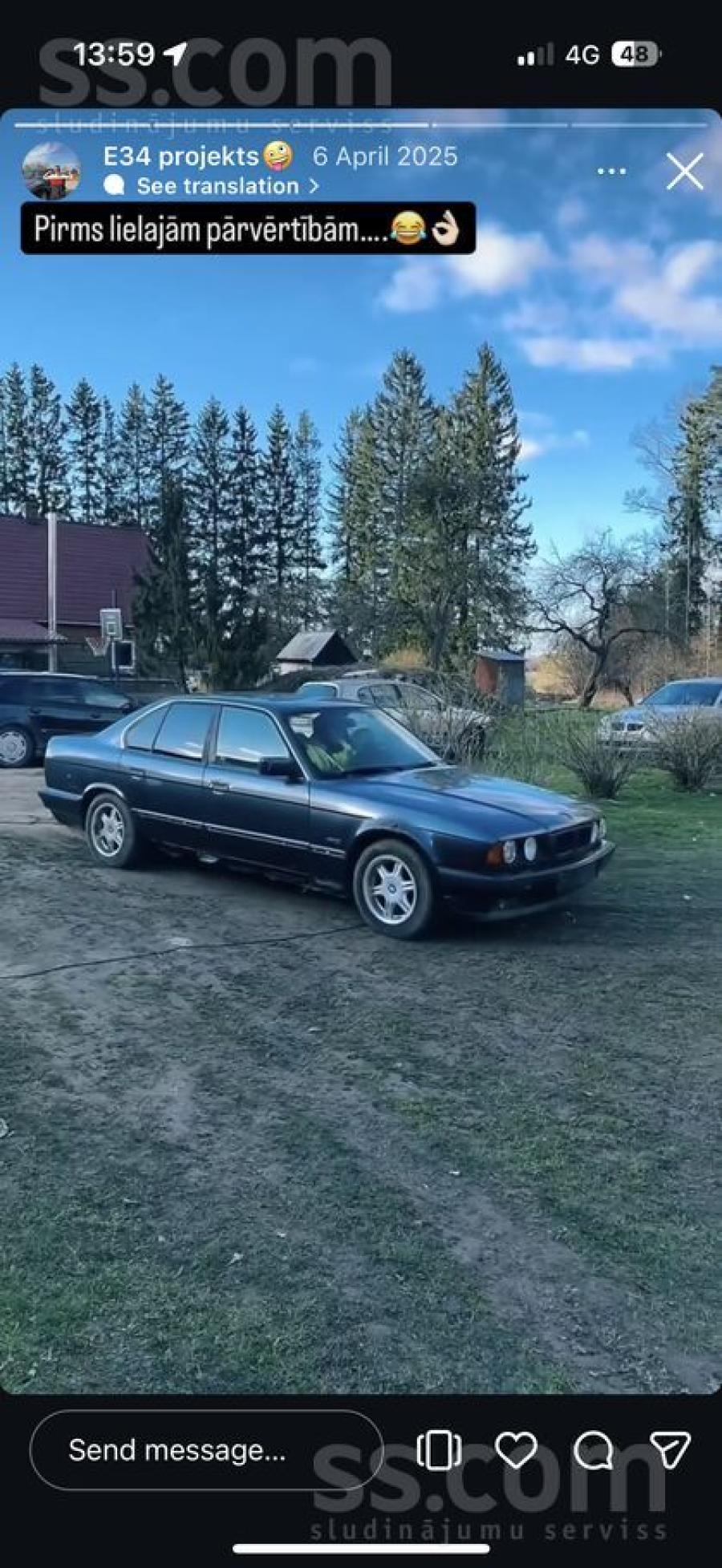 Pelēks BMW 525 1994 Bauska, ar dzinēja tilpumu 2.50 L un nobraukumu 352 tūkst. km par 550 €, foto 4 vietnē AUTOMOTO.COM.LV