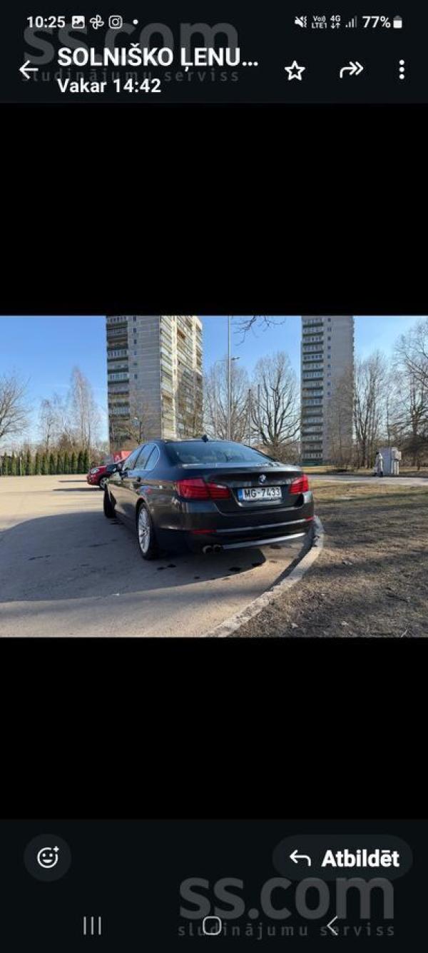 Pelēks BMW 525 2012 Jūrmala, ar dzinēja tilpumu 2.00 L un nobraukumu 237 tūkst. km par 10200 €, foto 7 vietnē AUTOMOTO.COM.LV