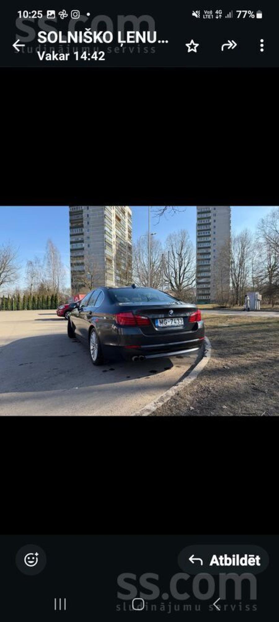 Grey BMW 525 2012 in Jurmala, with an engine capacity of 2.00 L and mileage of 237 thousand km for 10200 €, photo 7 on AUTOMOTO.COM.LV