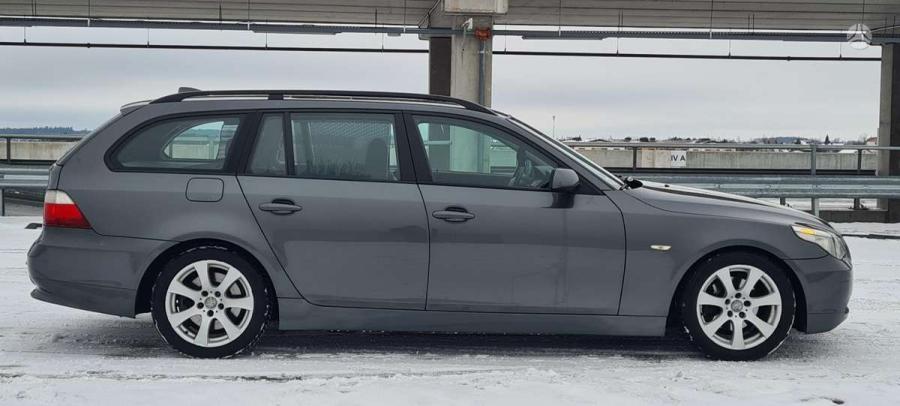 Grey BMW 525 2006 in Vilnius, with an engine capacity of 2.50 L and mileage of 242 thousand km for 3500 €, photo 6 on AUTOMOTO.COM.LV