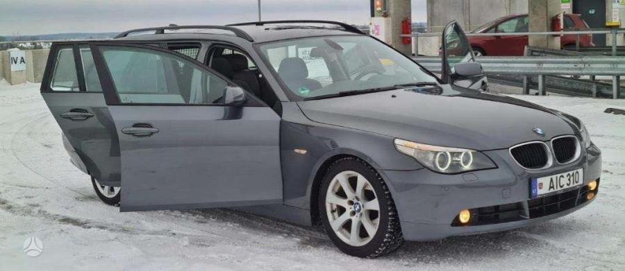 Grey BMW 525 2006 in Vilnius, with an engine capacity of 2.50 L and mileage of 242 thousand km for 3500 €, photo 21 on AUTOMOTO.COM.LV