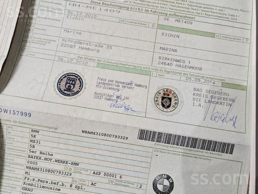 Серый БМВ 525 2011 в Екабпилс, объемом двигателя 3.00 л и пробегом 253 тыс. км за 8490 €, фото 36 на AUTOMOTO.COM.LV