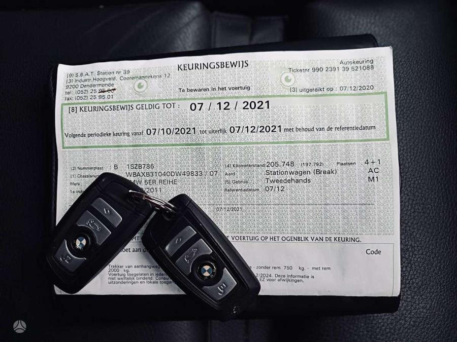Grey BMW 525 2011 in Utena, with an engine capacity of 2.00 L and mileage of 215 thousand km for 11750 €, photo 60 on AUTOMOTO.COM.LV