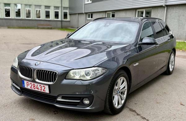 Grey BMW 525 2015 in Vilnius, with an engine capacity of 2.00 L and mileage of 313 thousand km for 8950 €, photo 1 on AUTOMOTO.COM.LV