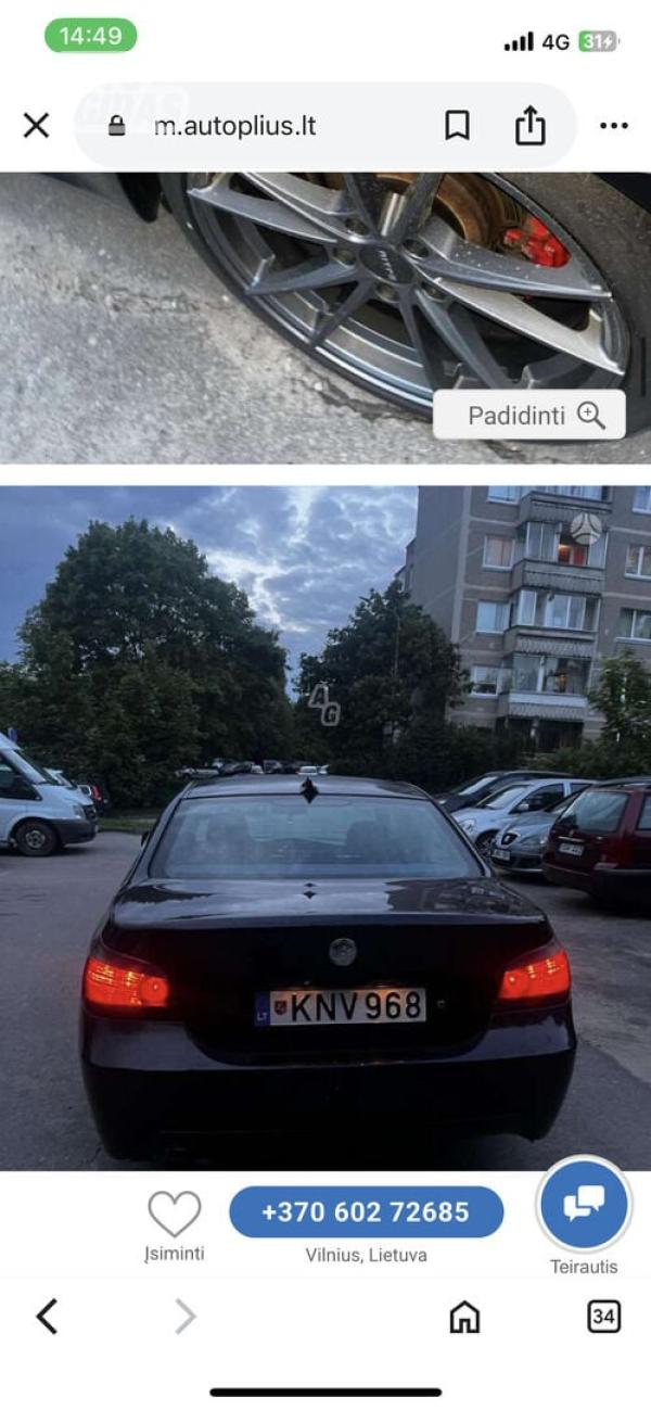 BMW 525 2005 Tauragė, ar dzinēja tilpumu 2.50 L un nobraukumu 250 tūkst. km par 1700 €, foto 2 vietnē AUTOMOTO.COM.LV