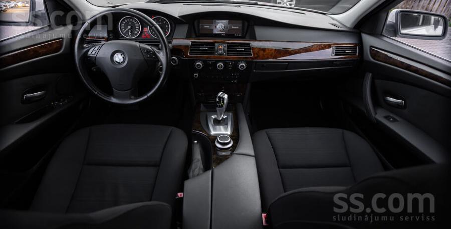 White BMW 525 2007 in Jelgava, with an engine capacity of 2.50 L and mileage of 24 thousand km for 11922 €, photo 6 on AUTOMOTO.COM.LV